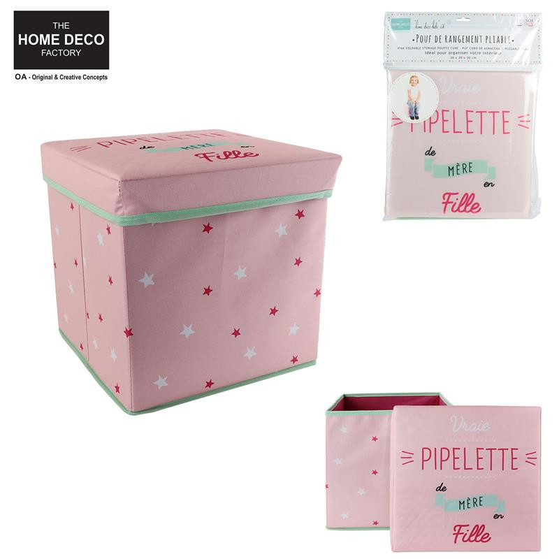Grossiste cube de rangement pliable rose 30x30x30cm | Tradaka